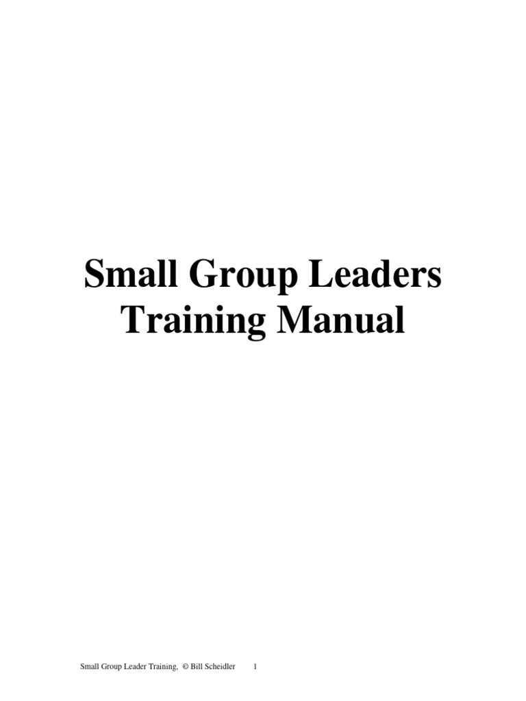 Small Group Leader Training Manual | PDF | Jesus | Acts Of The Apostles