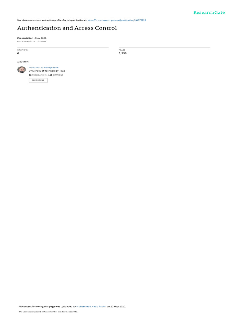 Authenticationand Access Control 2 | PDF | Public Key Certificate | Transport Layer Security