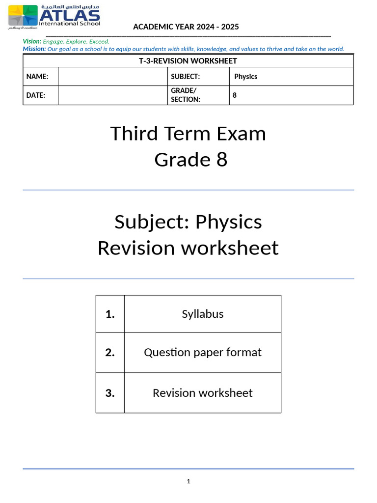 Compiled Revision WS Grade 8 Physics Edited | PDF | Stars | Heat Transfer