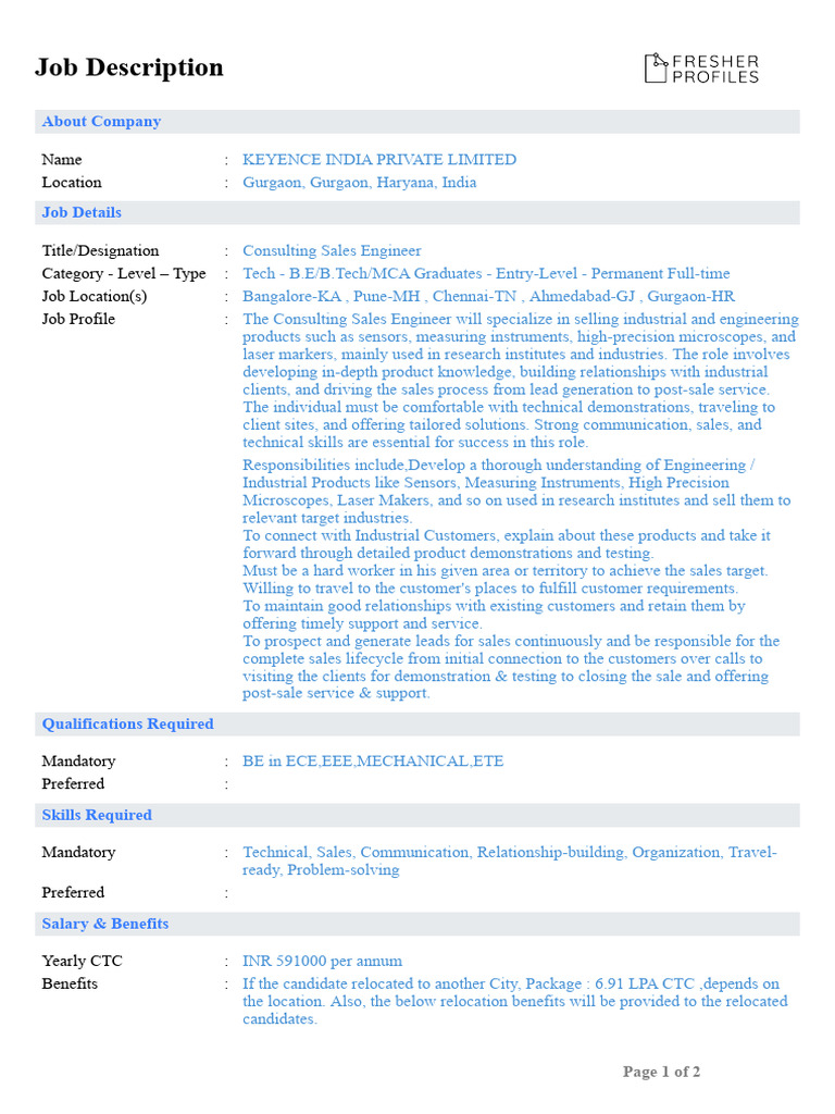 At JDConsulting Sales Engineer | PDF