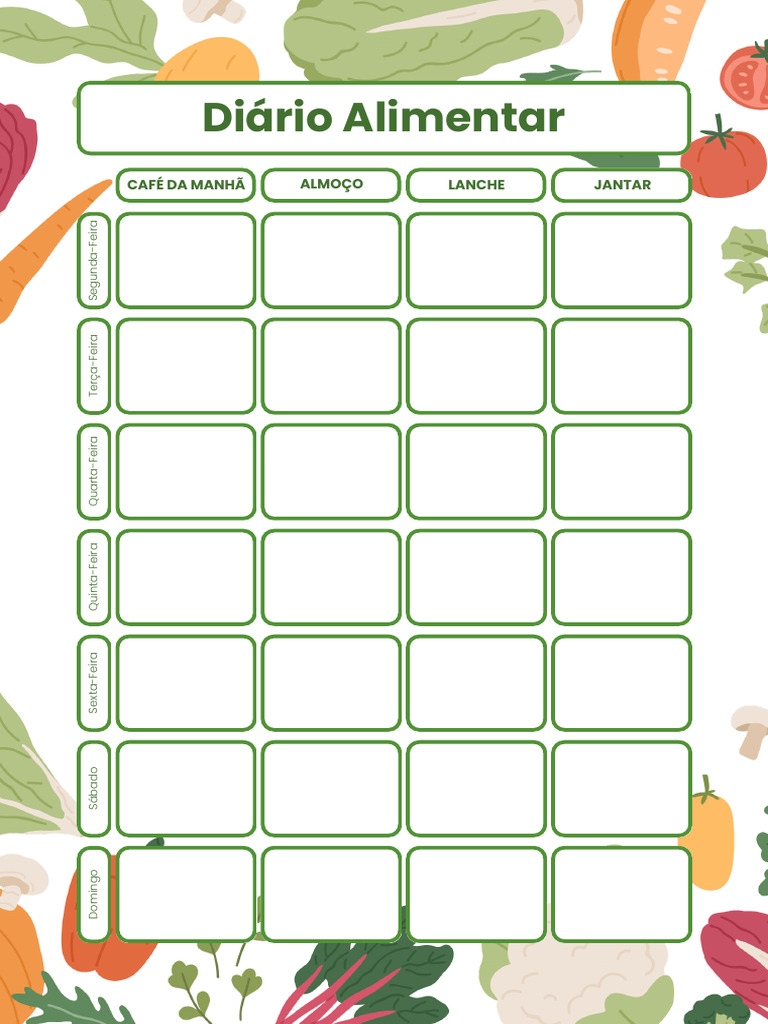 Diário Alimentar Semanal | PDF