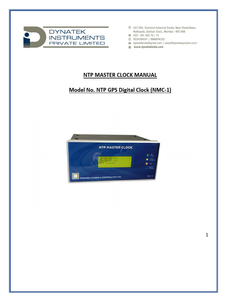 NTP MASTER CLOCK MANUAL - (Final) | PDF | Global Positioning System | Clock