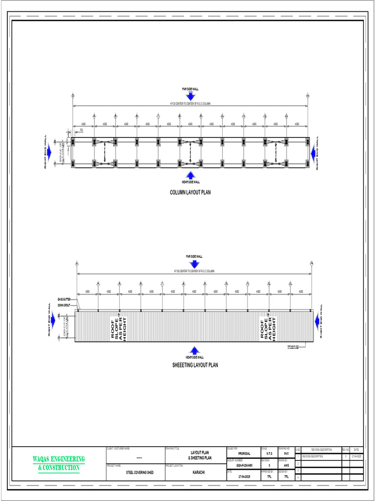 RCC Column Layout and Sheeting Plan | PDF | Building | Components
