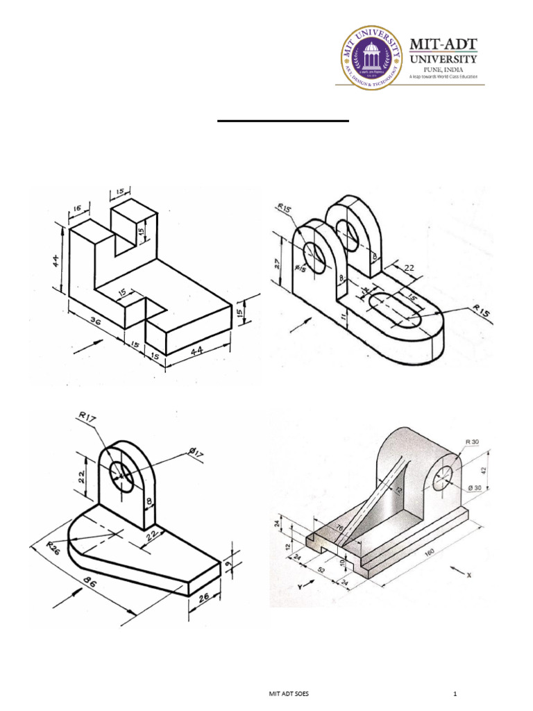 Orthographic Projections Assignment SEM 1 24-25 | PDF