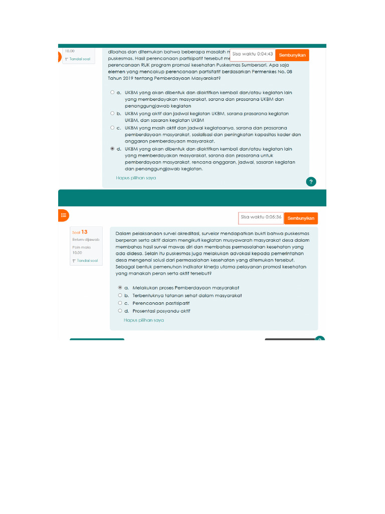 Soal - TKSD - Knowledge Puskesmas Klinik 4 Salah | PDF