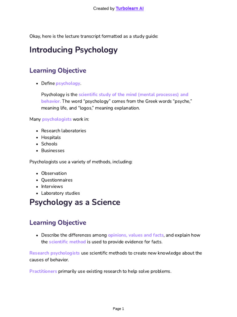 Introduction To Psychology Crash Course | PDF | Neuron | Axon