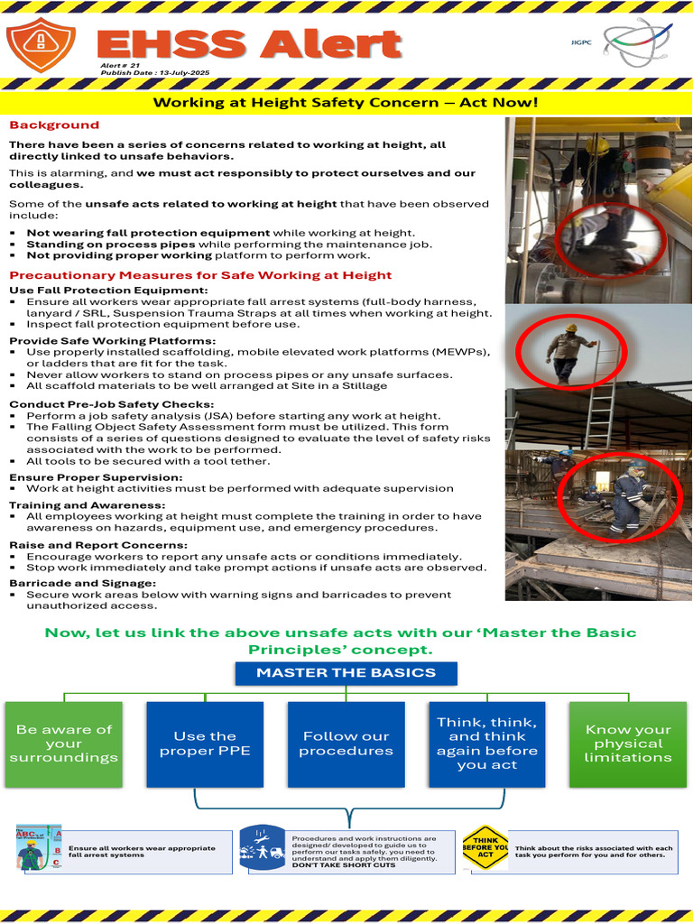 Safe Working at Height Guidelines | PDF | Labor Relations | Working ...