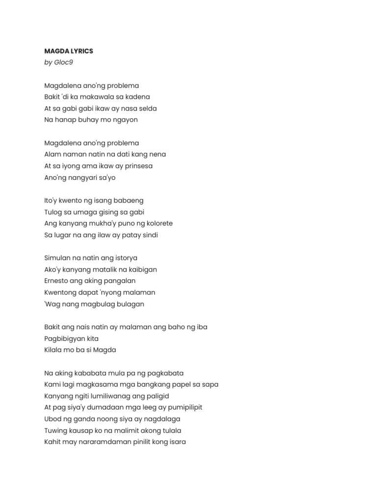 Magda Lyrics | PDF
