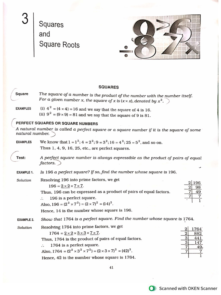 Squares and Square Roots PDF | PDF