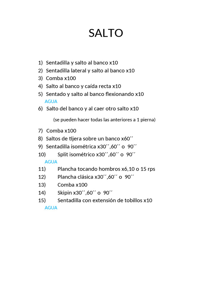 Rutina de Salto | PDF