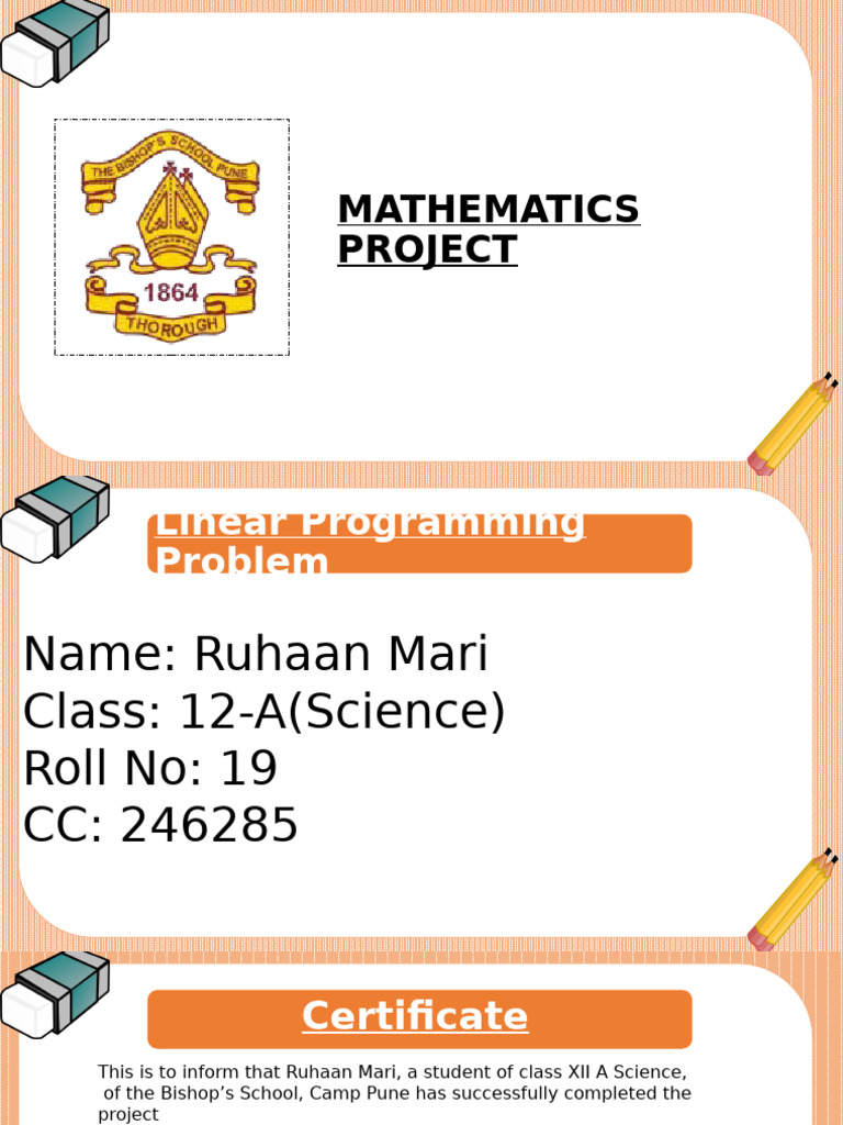 Linear Programming Project Overview | PDF | Mathematical Optimization ...