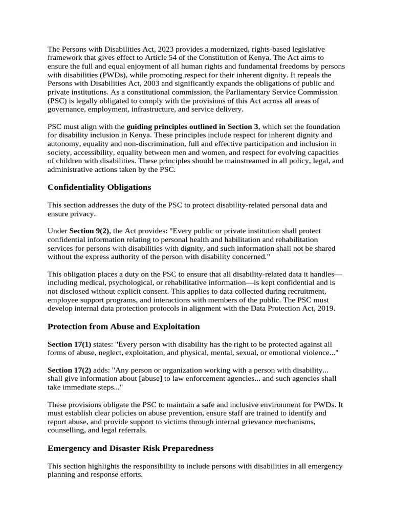 The Persons With Disabilities Act | PDF | Disability | Accessibility