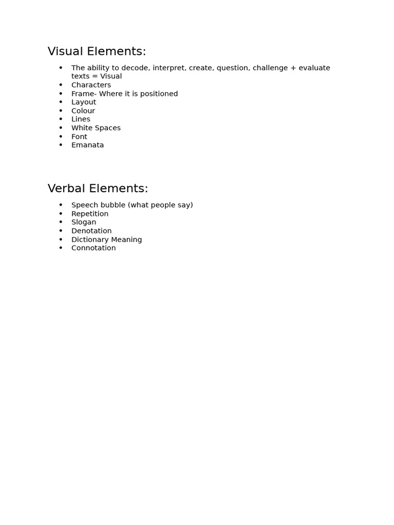 Verbal and Visual Elements | PDF