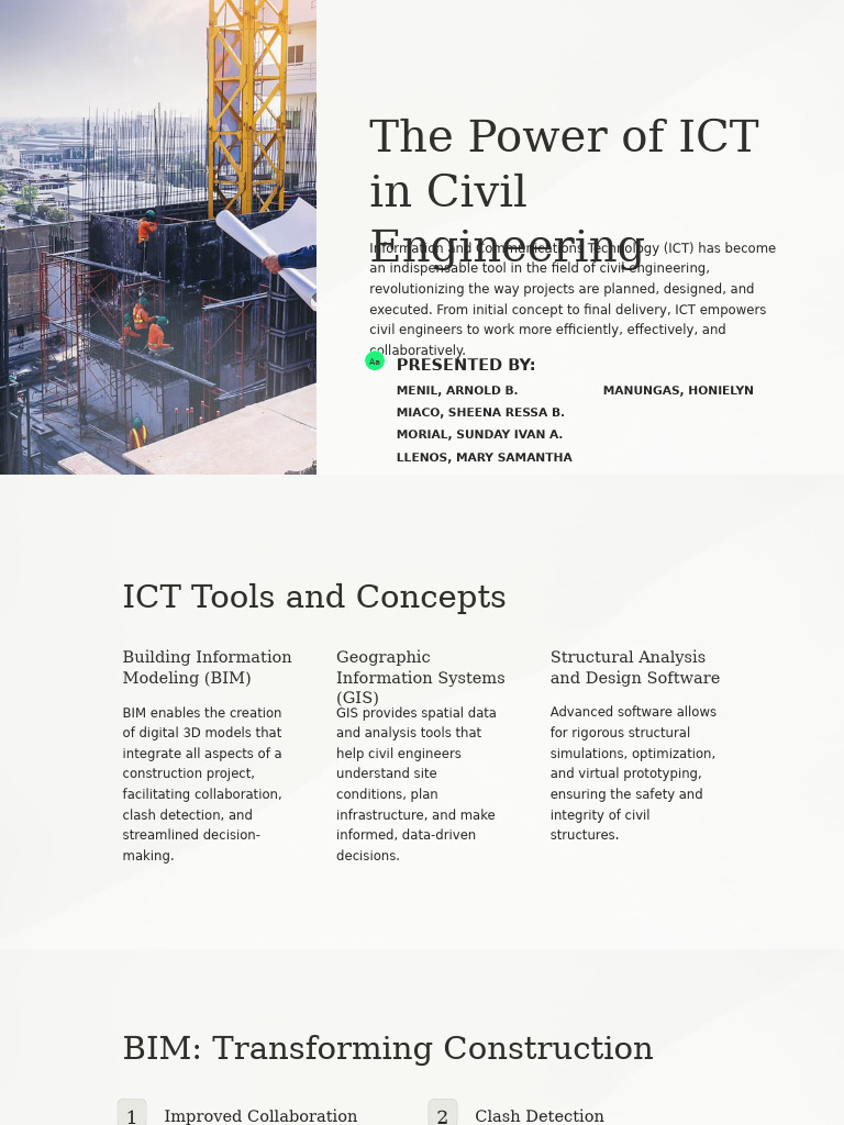 ICT Revolution in Civil Engineering | PDF | Building Information ...