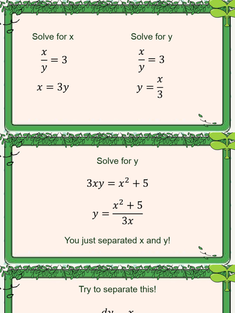 Separable Differential Equations | PDF