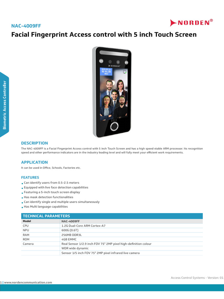 002-Face Recognition Fingerprint Devices Norden | PDF | Access Control ...
