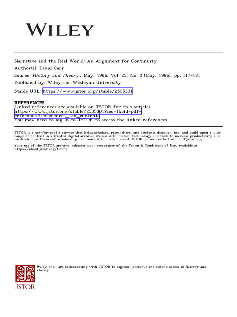 Narrative Identity and Reality Continuity | PDF | Narrative | Experience