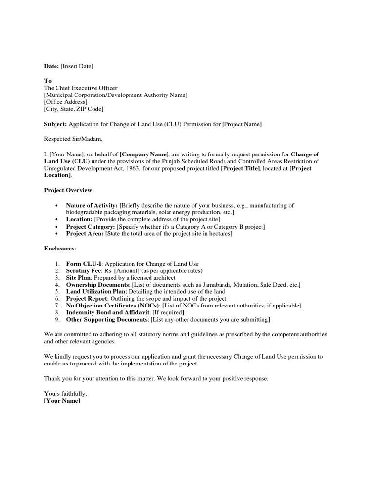 Application For Change of Land Use | PDF