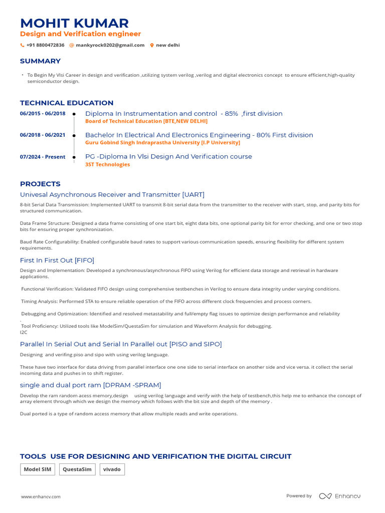 Mohit Kumar Resume | PDF | Electronics | Computing