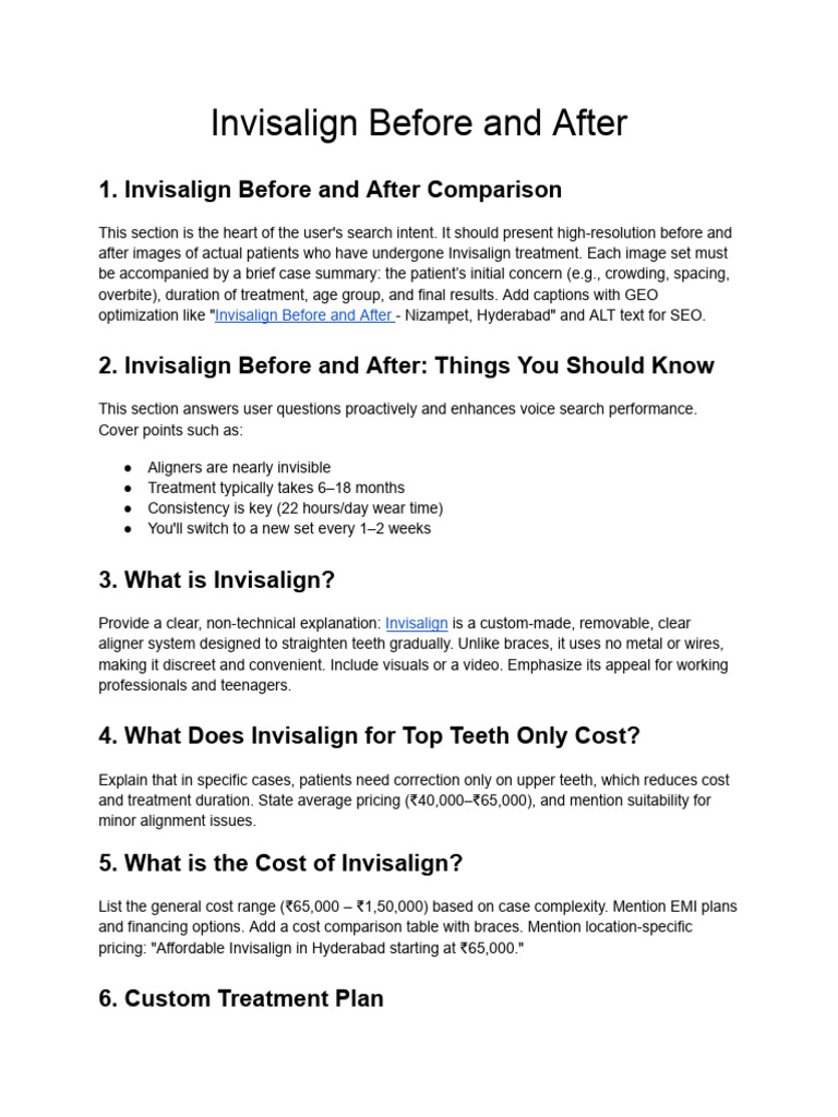 Invisalign Before and After | PDF | Oral Hygiene | Dentistry Branches