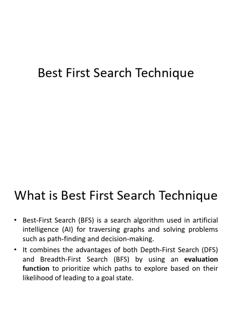2.4. Best First Search Technique | PDF | Algorithms And Data Structures ...