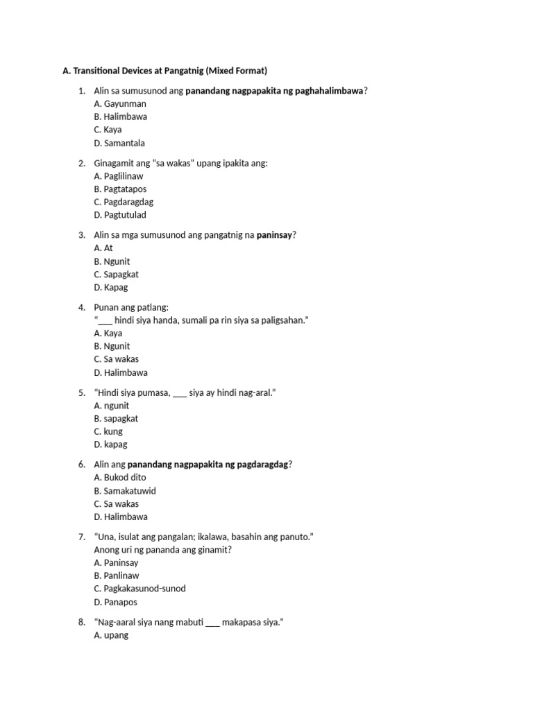 Filipino Summative | PDF