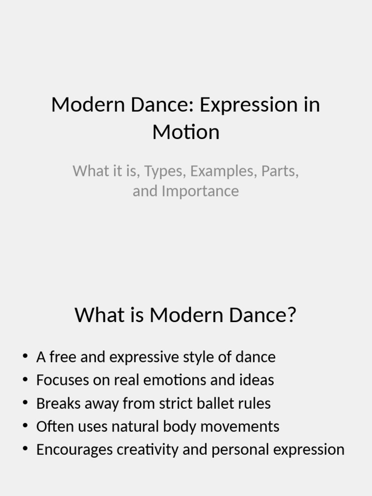 Modern Dance Presentation Updated Pdf