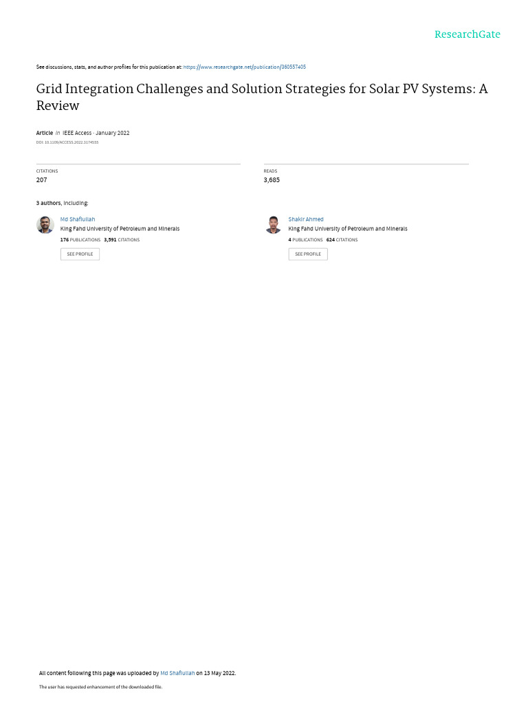 Grid Integration Challenges and Solution Strategies For Solar PV | PDF ...