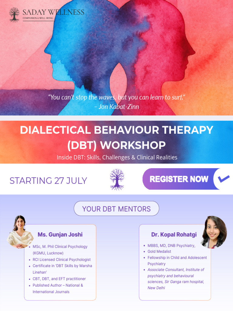 DBT Workshop - Saday Wellness | PDF | Dialectical Behavior Therapy | Clinical Psychology