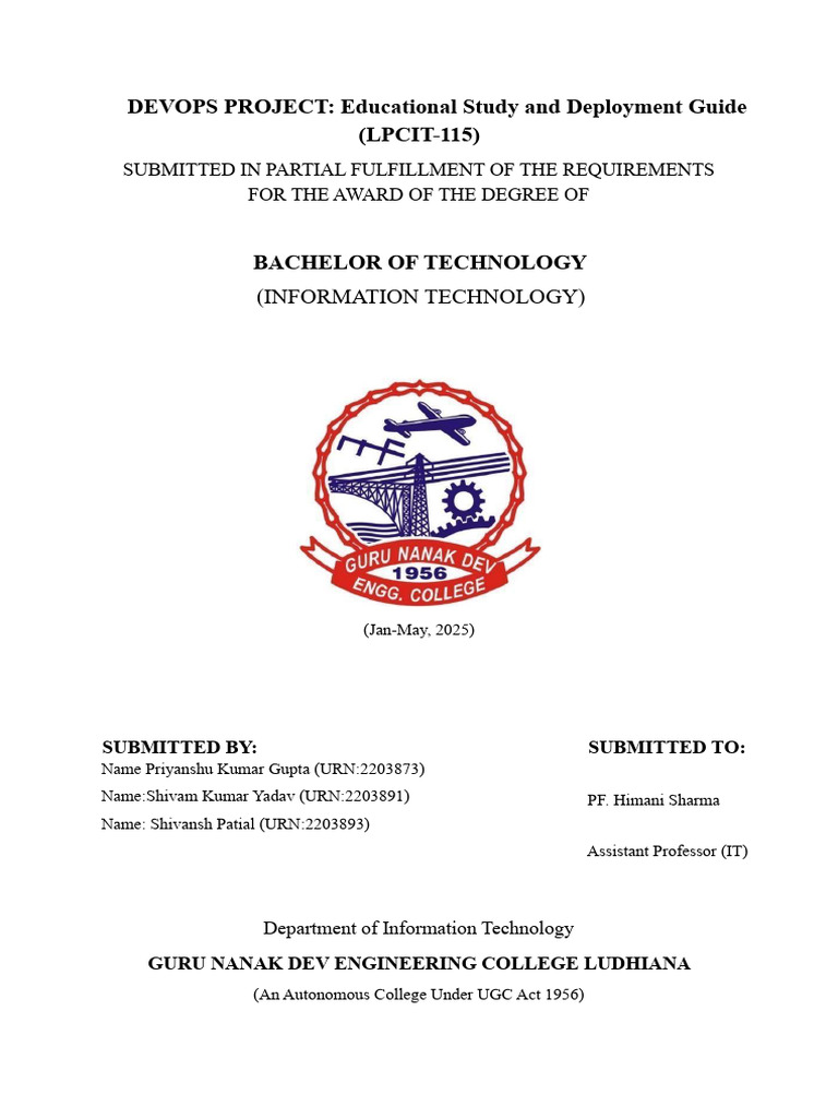 Devops Mini Project Front Page-Pages | PDF