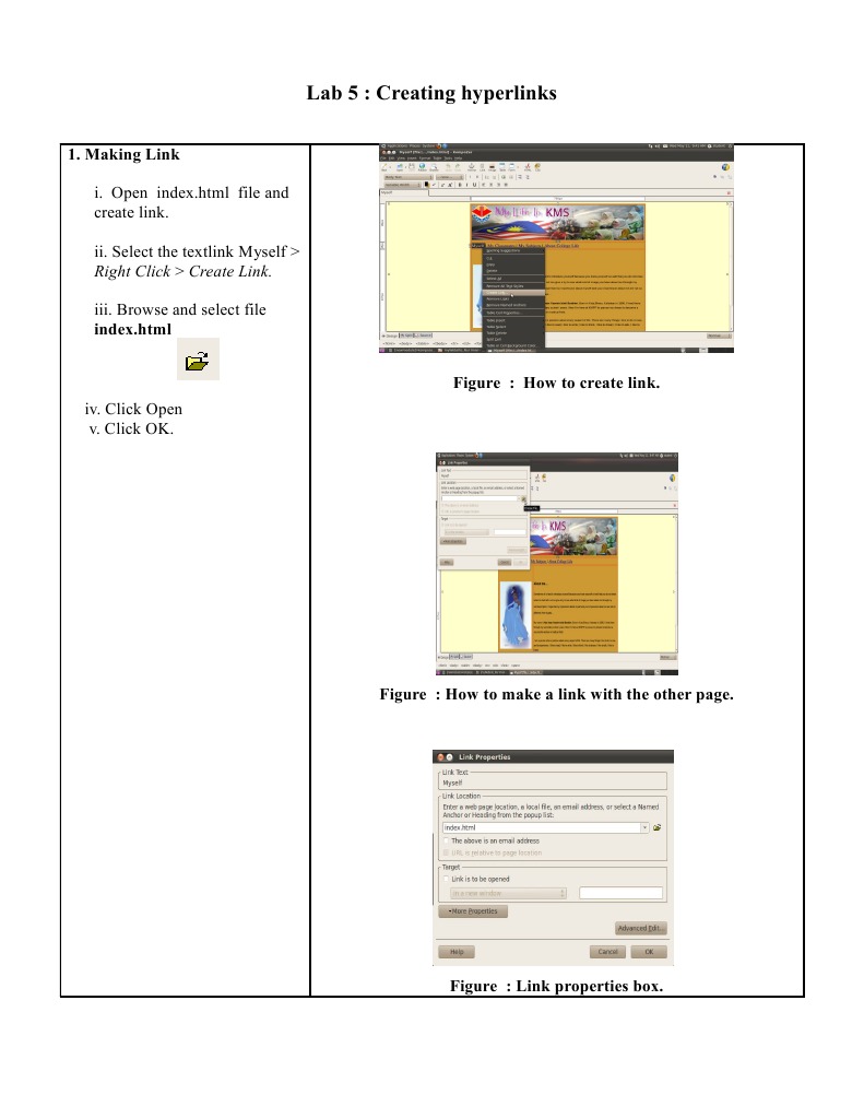 Creating Hyperlinks in HTML Lab Guide | PDF