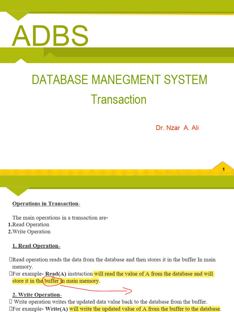 ADBMS - 3 Kurt | PDF | Database Transaction | Acid