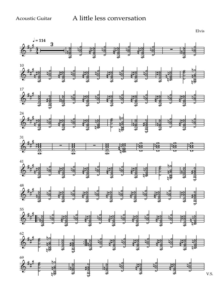 A Little Less Conversation - Acoustic Guitar | PDF