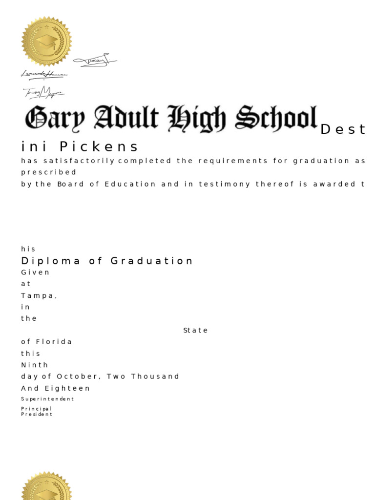 ValidGrad's Diploma Preview - Diploma Replacement Services | PDF