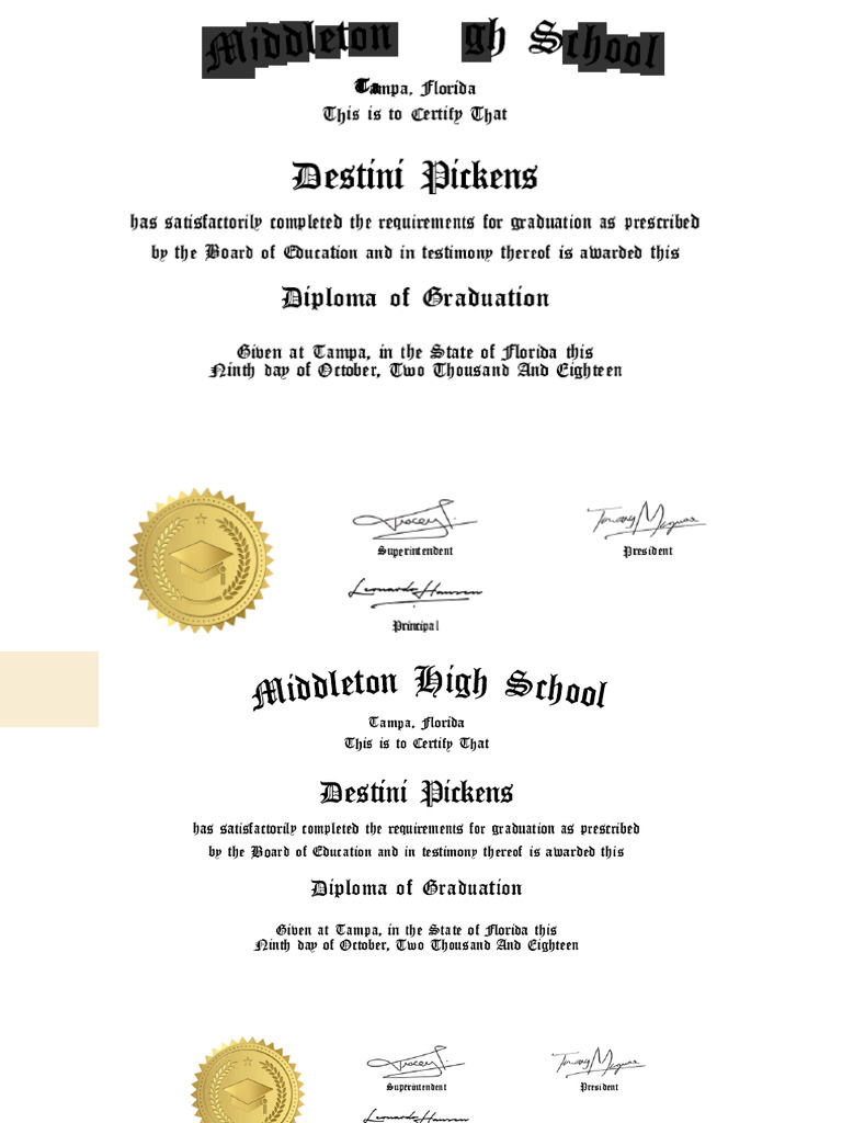 ValidGrad's Diploma Preview - Diploma Replacement Services - Backup | PDF