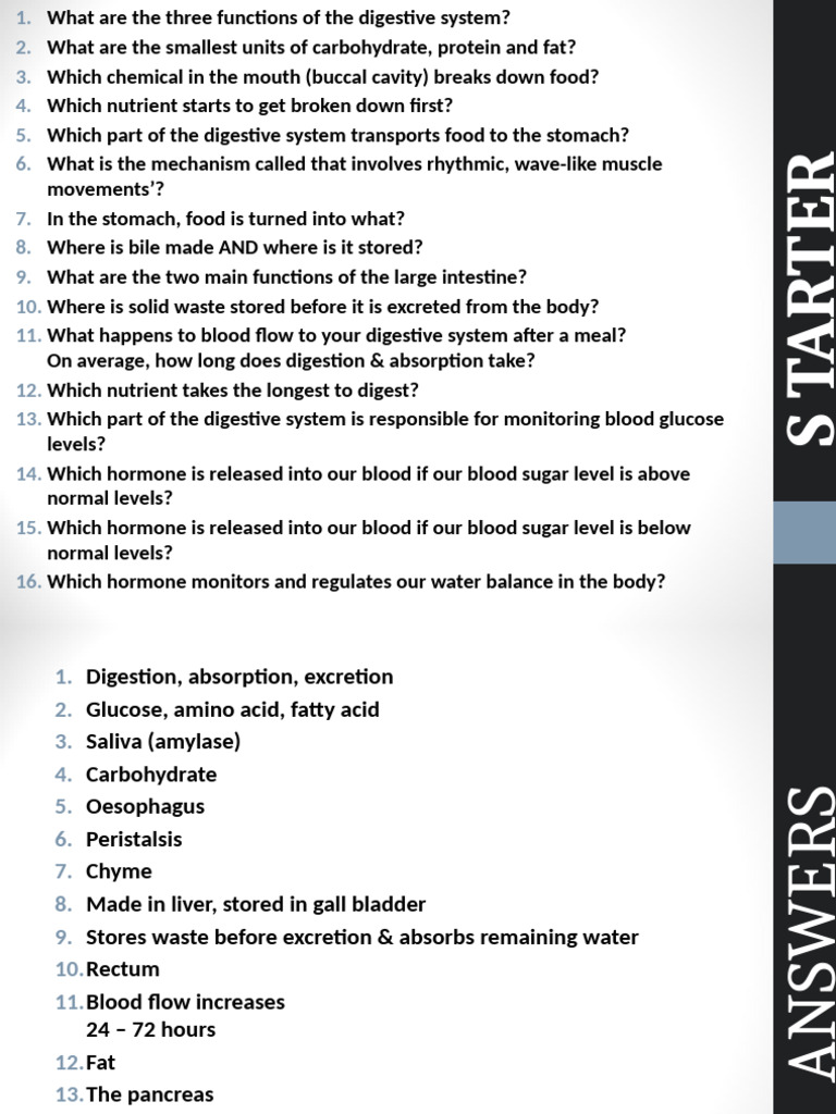 Lesson 6 Nutritional Intake For Health and Well Being | PDF | Digestion ...