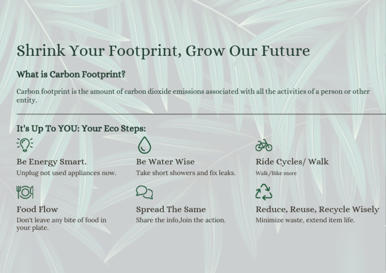 Shrink Your Footprint Grow Our Future | PDF