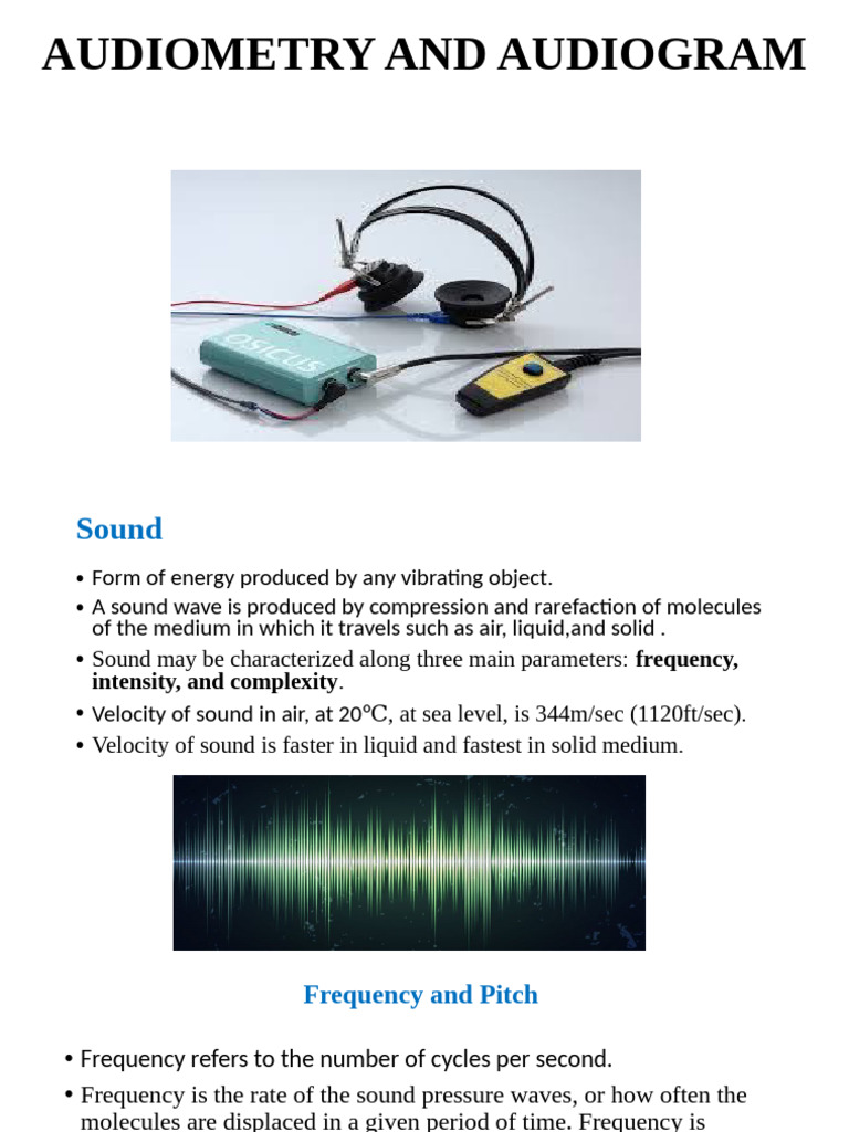 Audiometry and Audiogram New | PDF | Sound | Hearing
