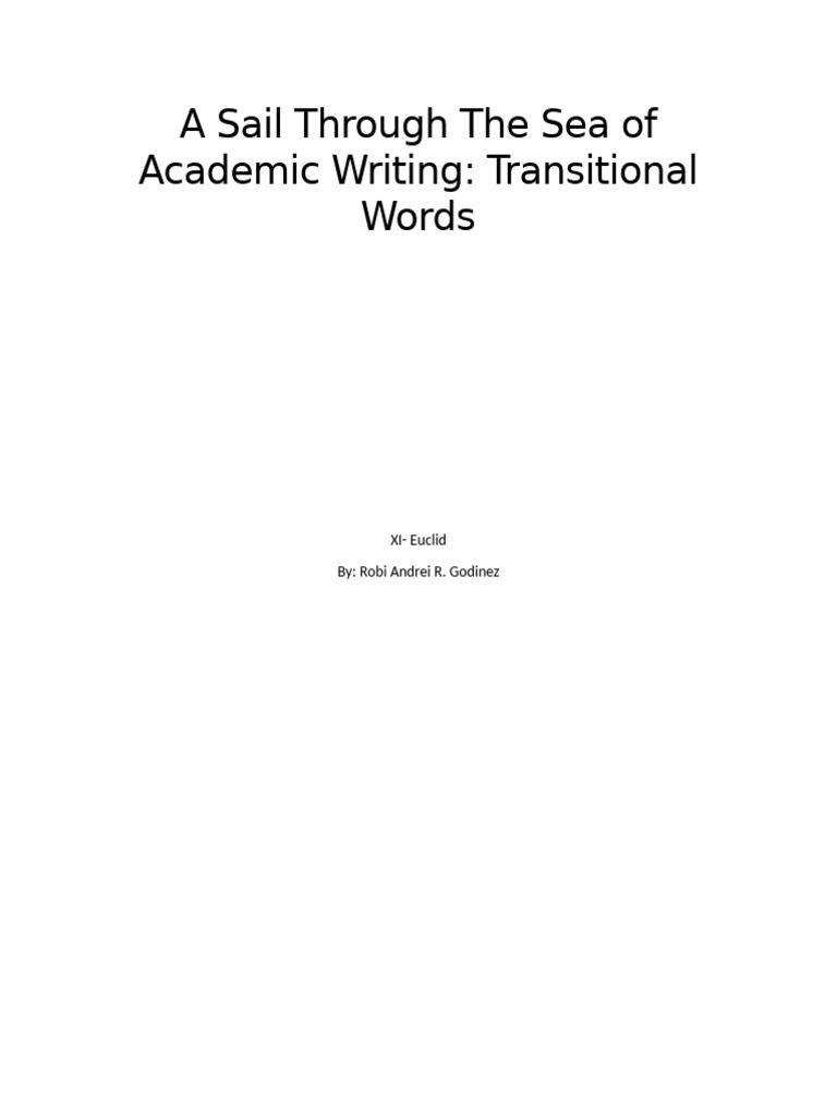 A Sail Through The Sea of Academic Writing | PDF
