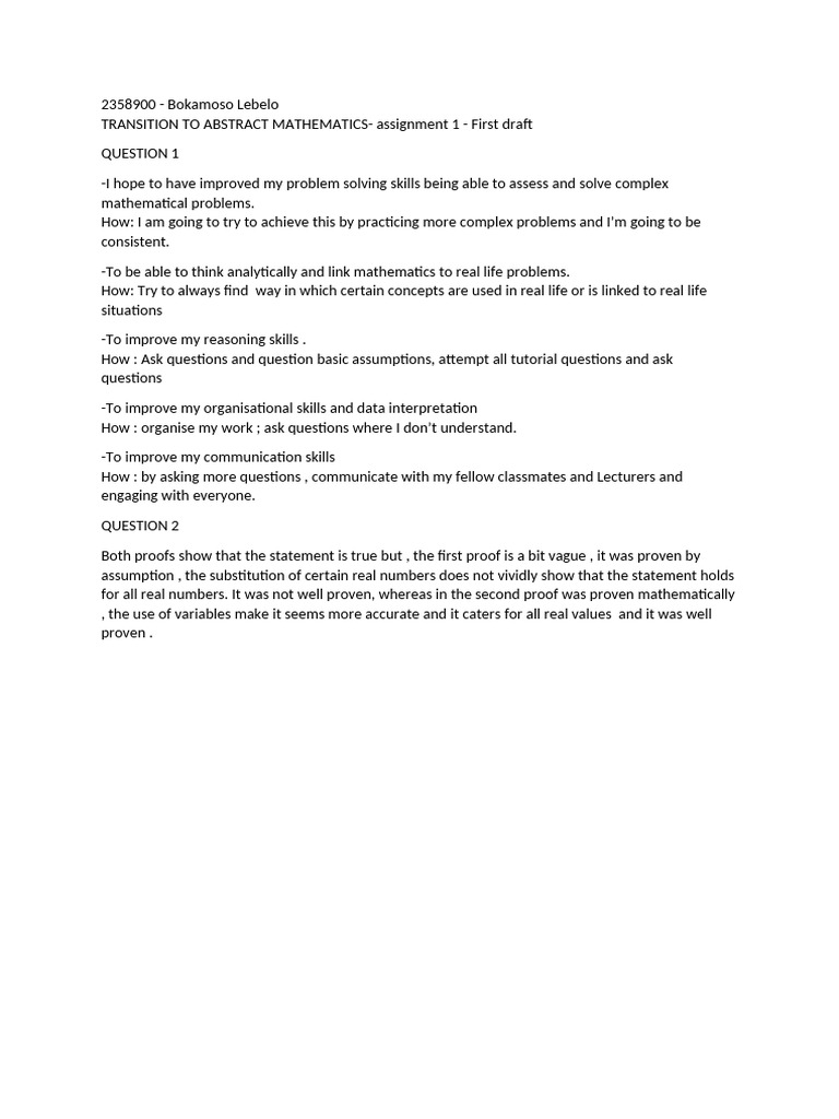 TAM Writing Assignment | PDF | Mathematical Proof | Mathematics