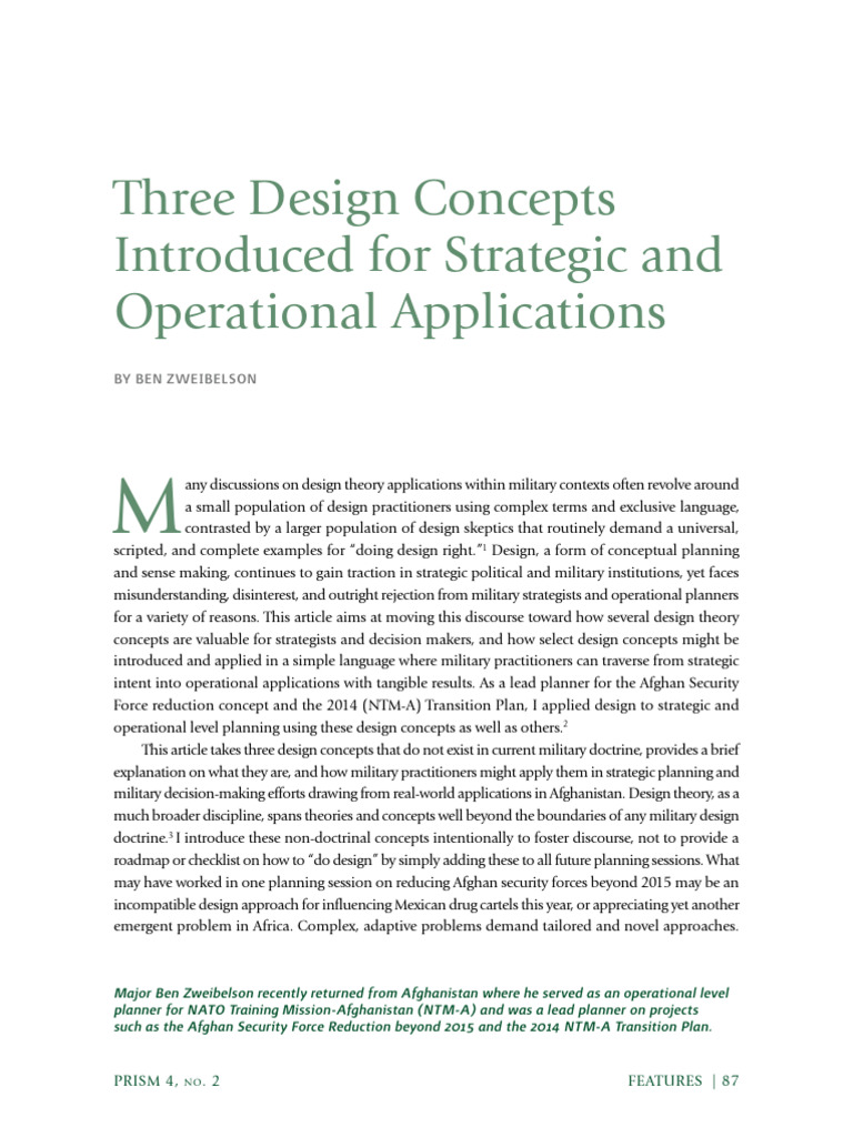 2013 Three Design Concepts Introduced For Strategic and Operational ...