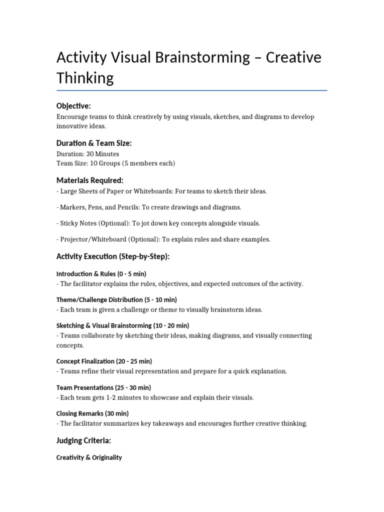 Visual Brainstorming Activity | PDF