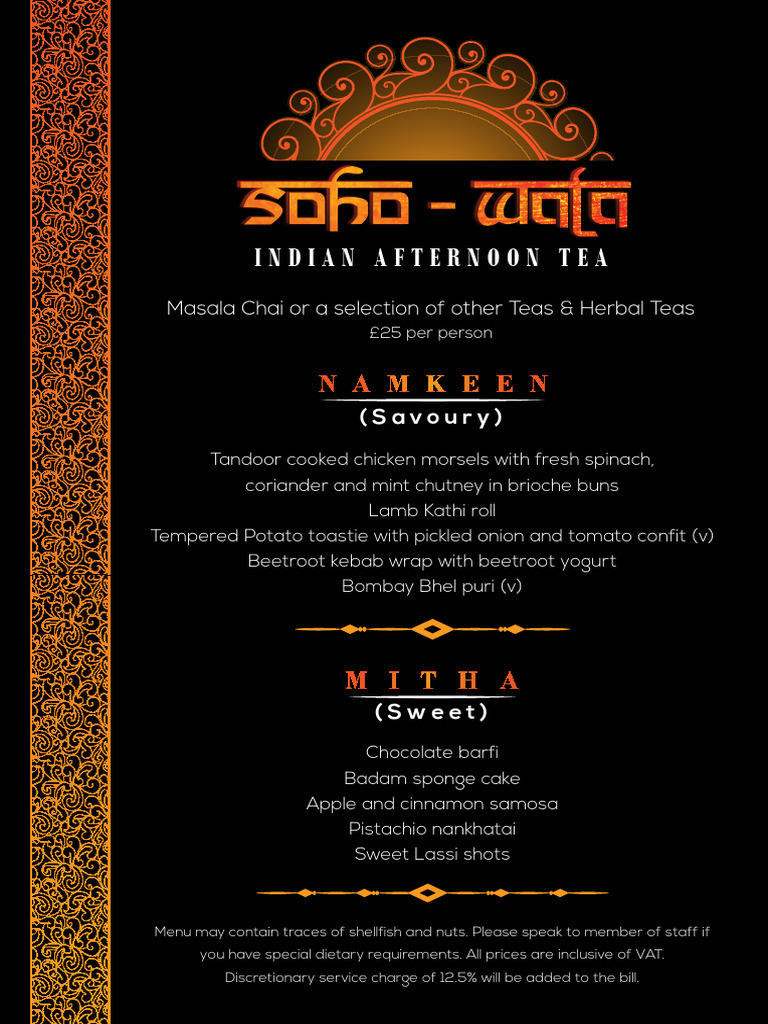Soho Wala Afternoon Menu | PDF