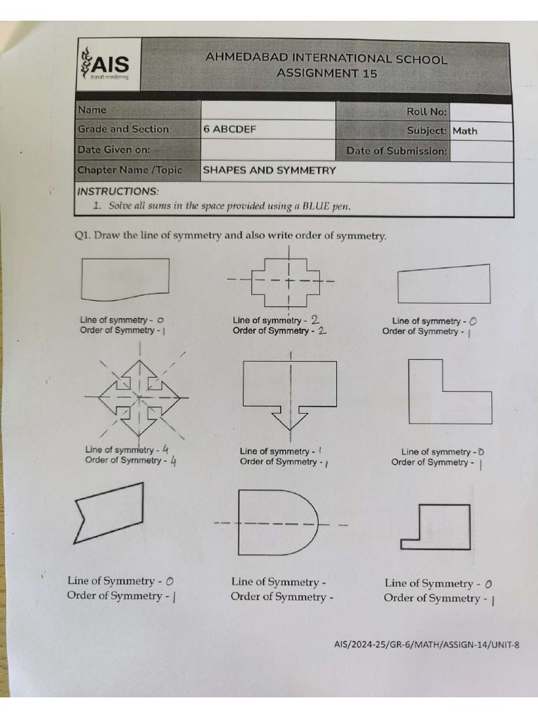 Toddle 36cfcb6a 090d 499e 9dbe 0cf46e1f51dd AIS 2024 25 GR 6 MATH ASSIGN 15 UNIT 8 Answerkey | PDF