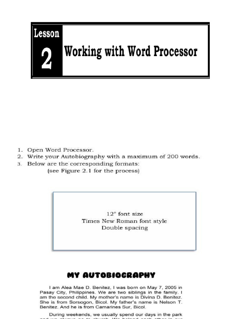 Working With Word Processor | PDF