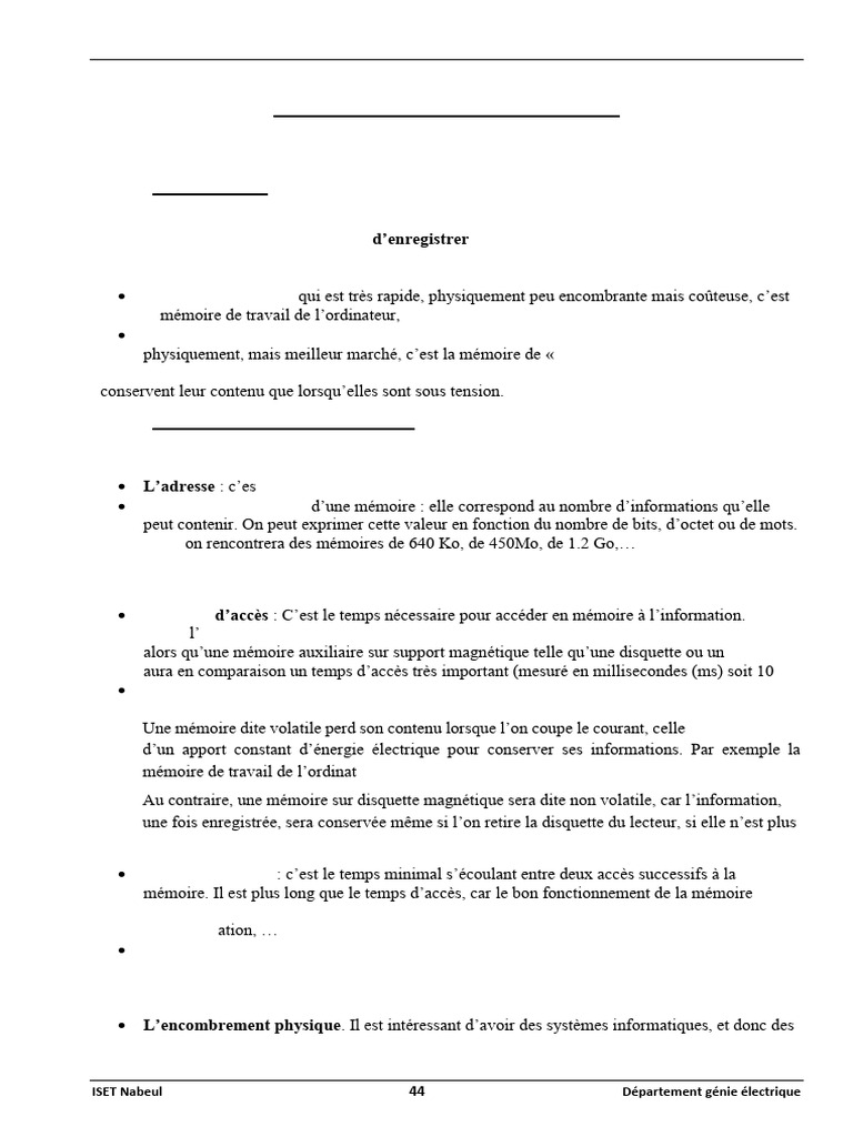 Types de mémoires informatiques expliqués | PDF | Mémoire (informatique ...