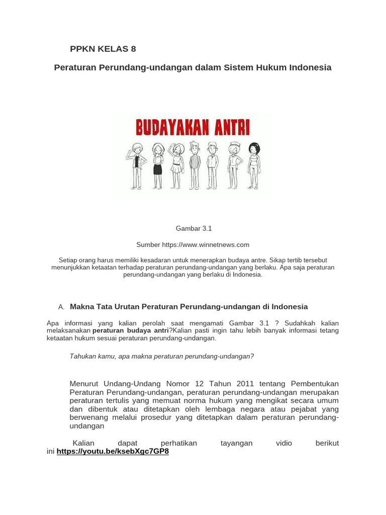 Materi Peraturan Perundang-Undangan Dalam Sistem Hukum Nasional | PDF