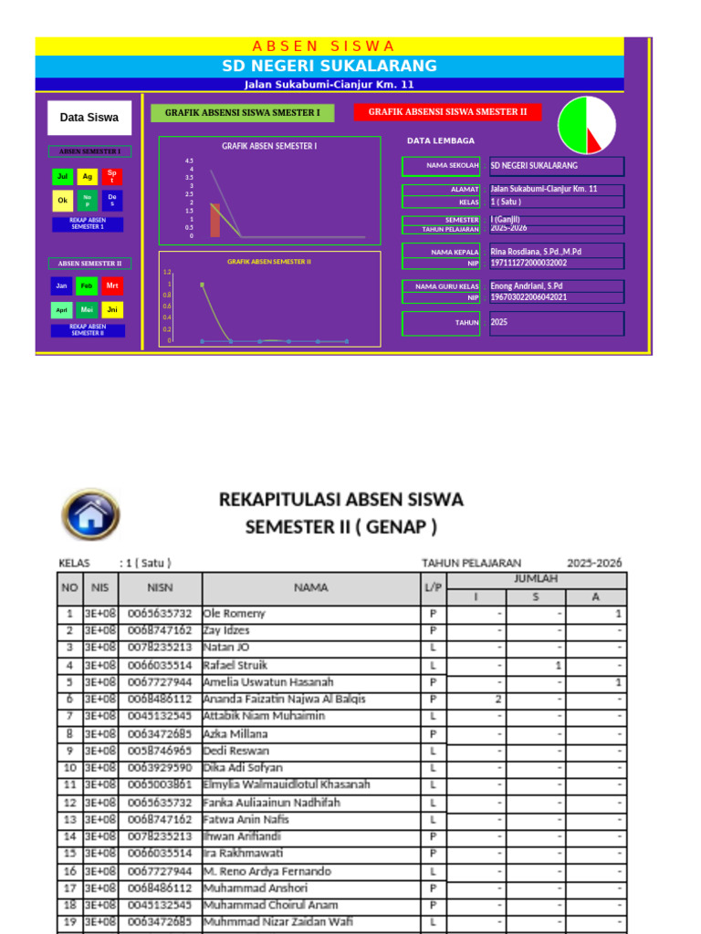 Aplikasi Absensi Siswa SD 2025-2026 | PDF