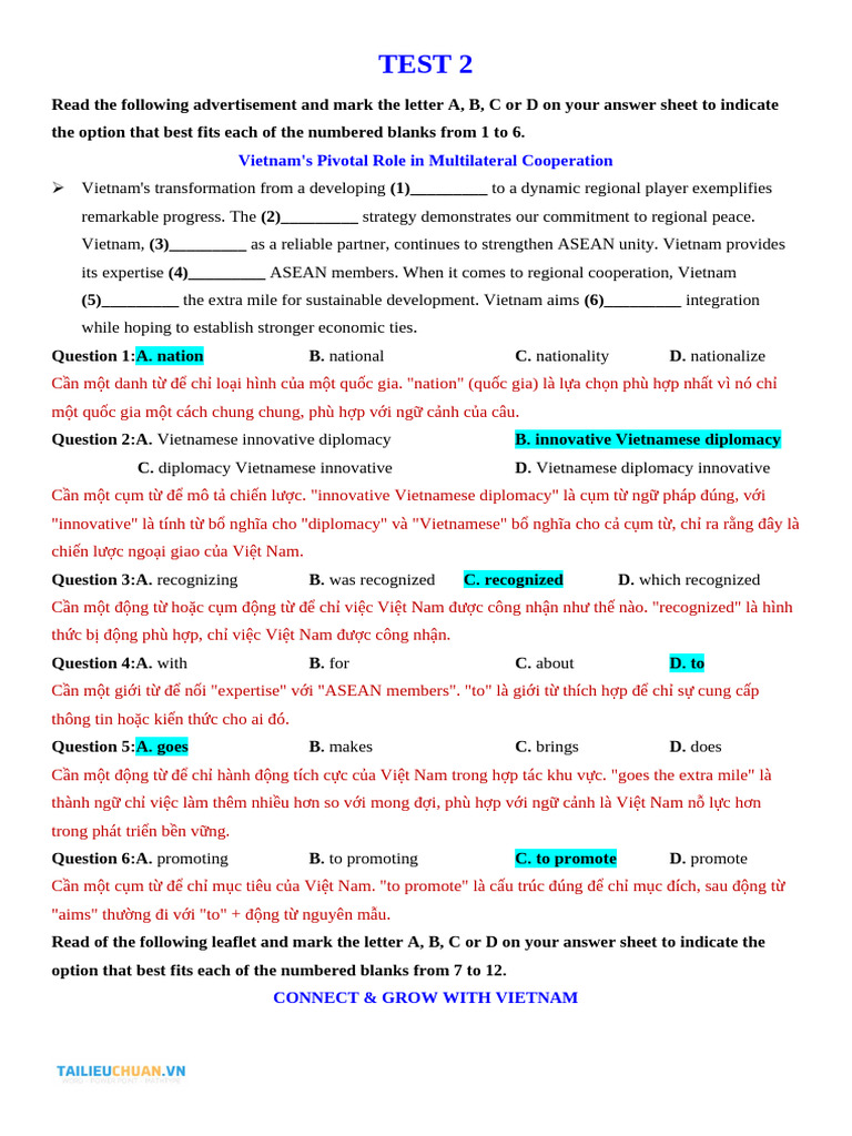 Unit 7 Grade 10 Test 2 Key | PDF
