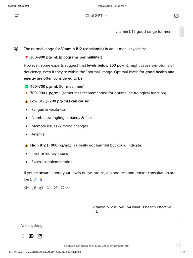Vitamin B12 Range Men 1 | PDF | Vitamin B12 | Vitamin